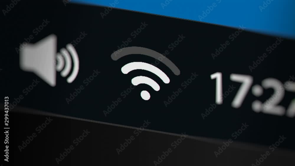 WiFi Signal Strength on Laptop Monitor Screen. Seamless Loop Stock ...