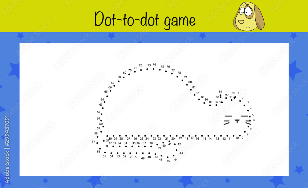 Draw dot-to-dot. Children education game, iq test, brain training Stock ...