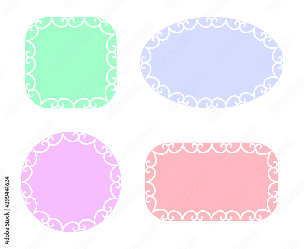 Empty blank vintage frame set, romantic old style text box with ...