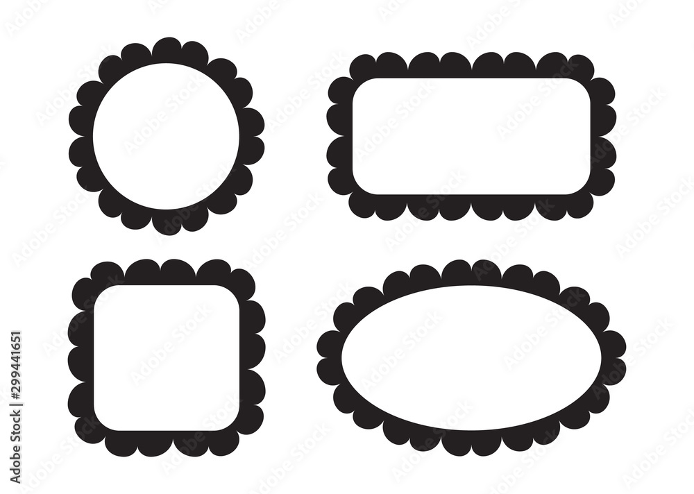 Empty blank vintage frame set, romantic old style text box design ...