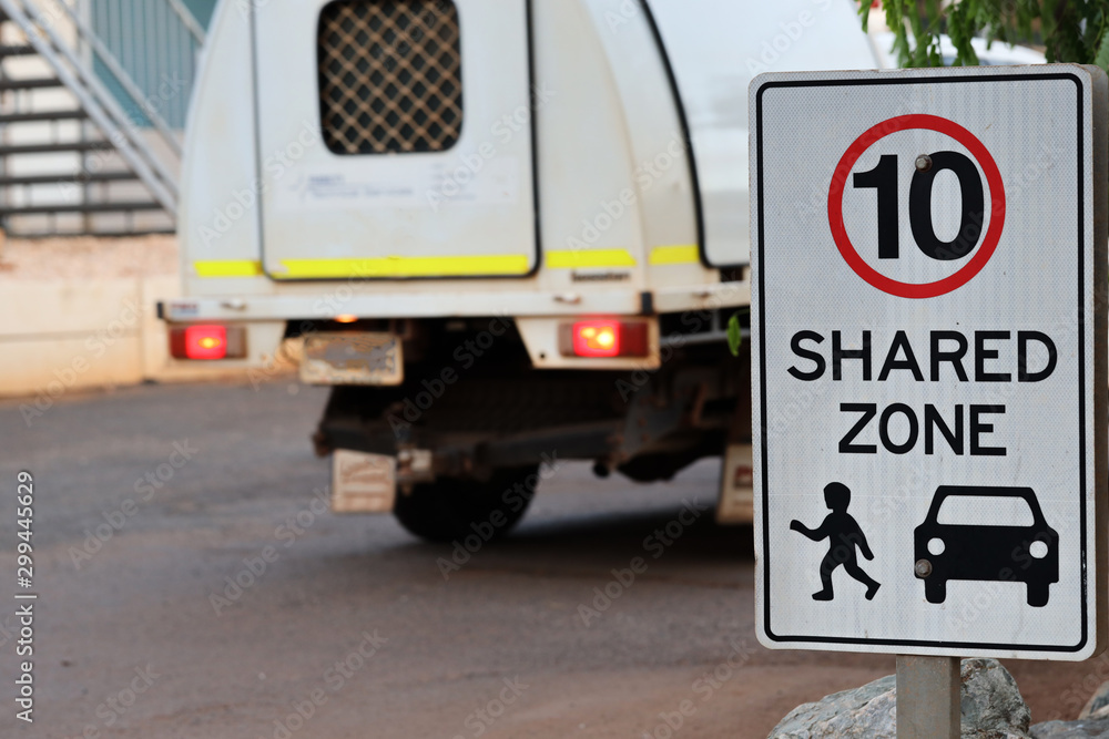 10 Kmh shares speed limited zone sign Perth city, Australia Stock Photo ...