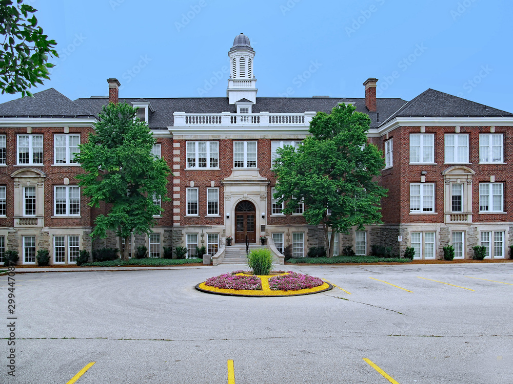 Large old fashioned brick school or college building Stock Photo ...