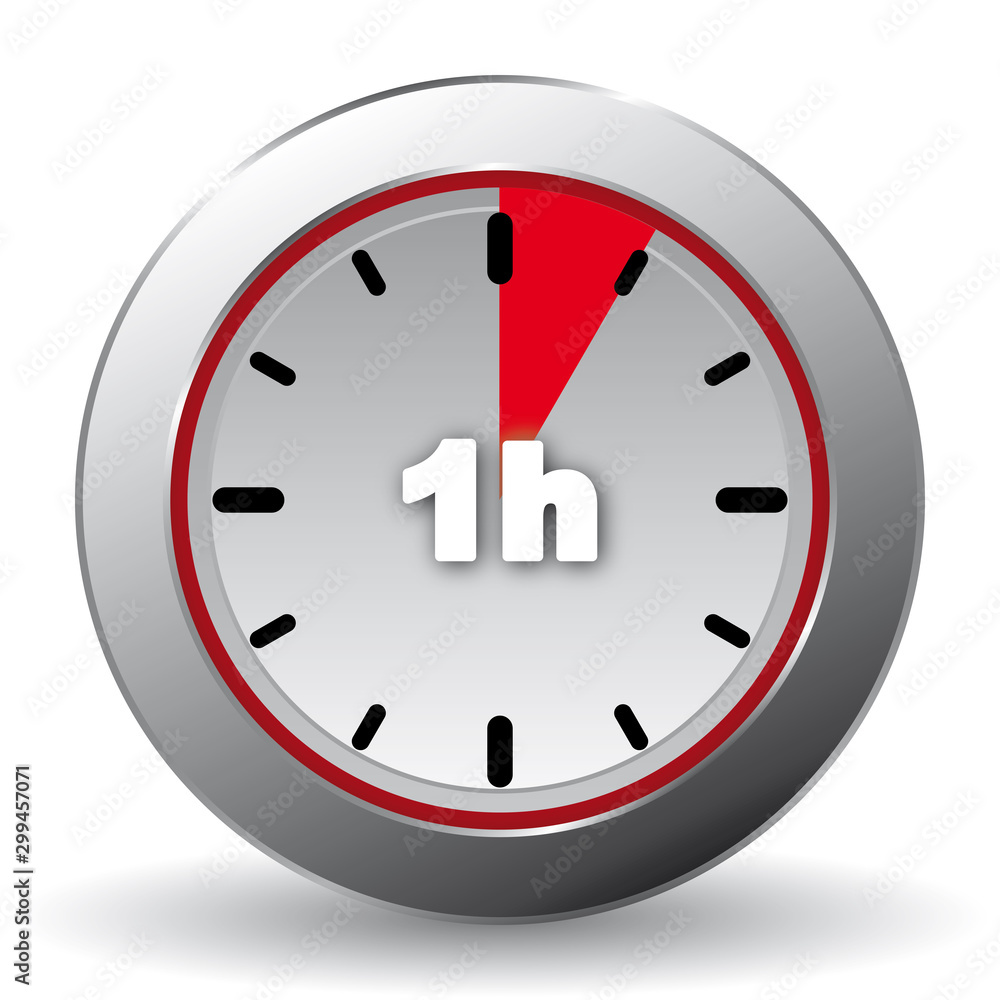 1 hour icon Stock Illustration | Adobe Stock