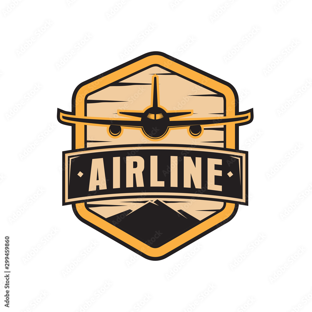 Airline airplane travel agency logo design, transport vehicle icon ...