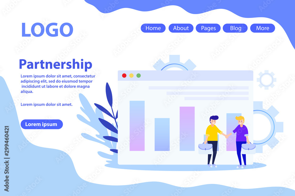 Partner vector banner. Vector illustration for web page, flyer, poster ...