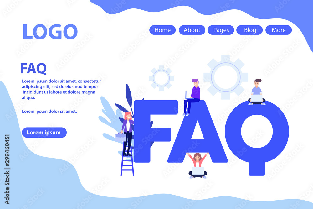 FAQ vector banner. Vector illustration for web page, flyer, poster or ...