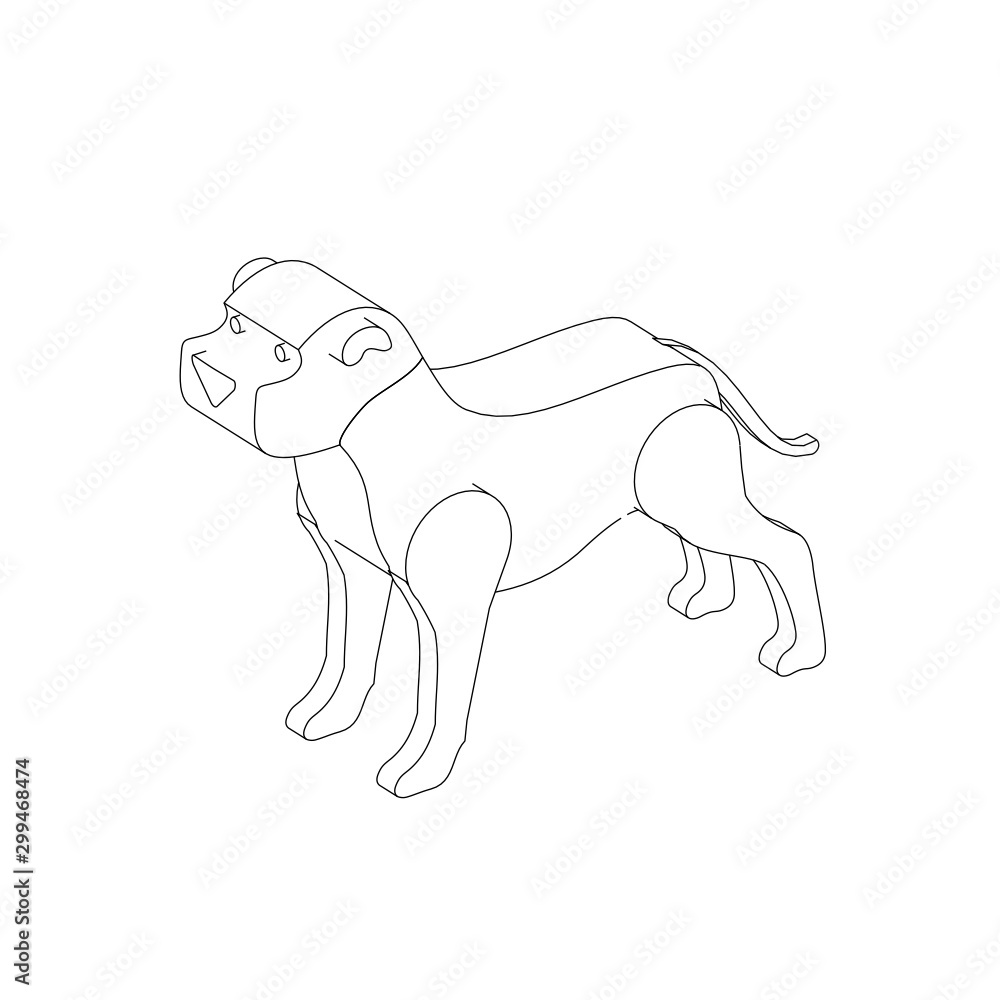 coloring page illustration of a dog Stock Vector | Adobe Stock