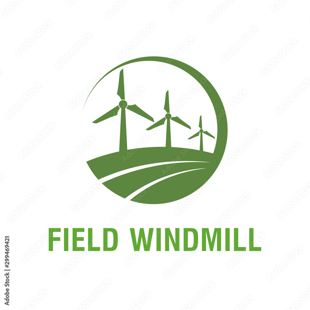 Field windmill farm nature environment energy air modern technology ...