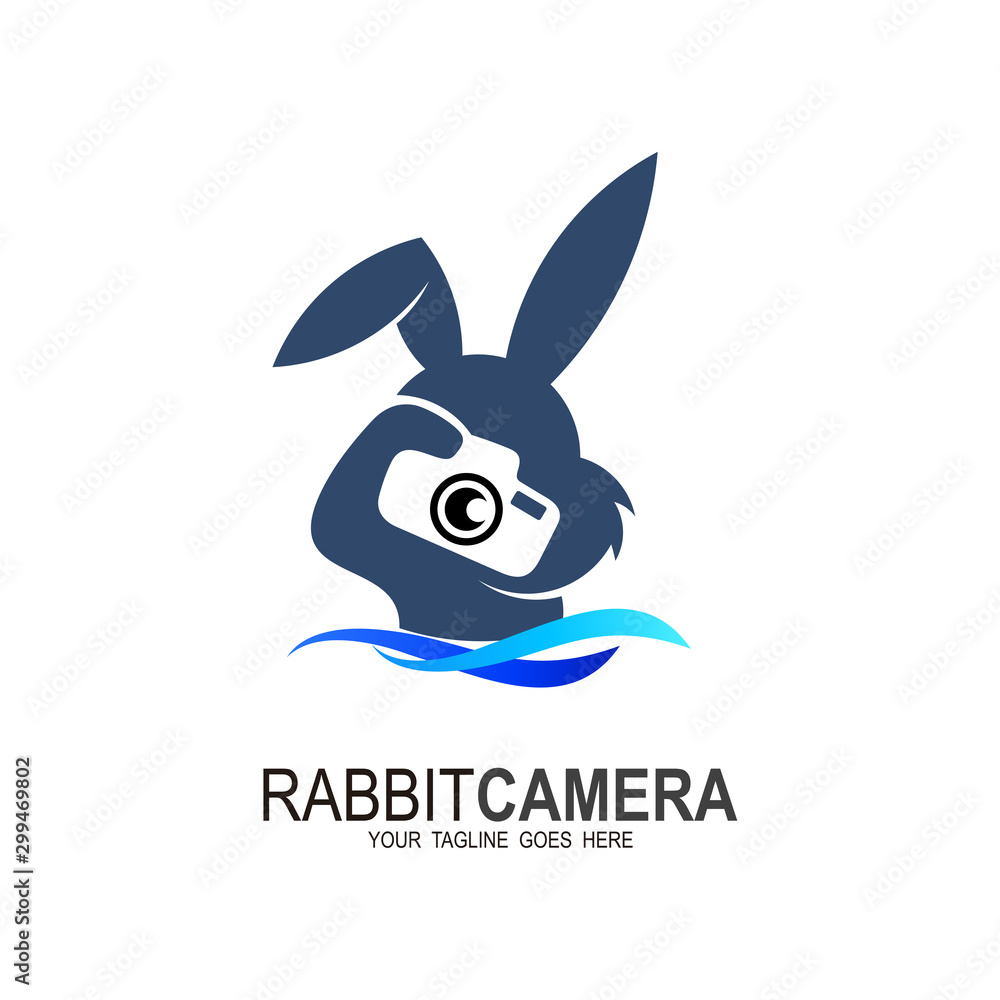 Bunny camera logo designs / camera & bunny, Animal bring lens of camera ...