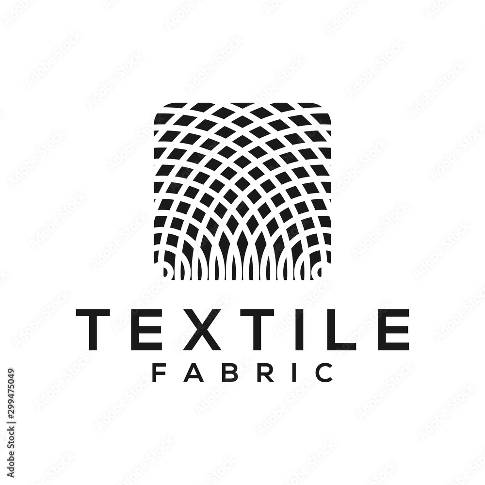 Textile fabric modern simple logo design Stock Vector | Adobe Stock