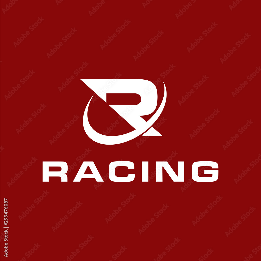 Racing initial logo R simple minimalist logo design, Car racing ...