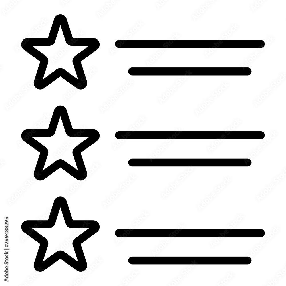 Star list celebrity icon. Outline star list celebrity vector icon for ...