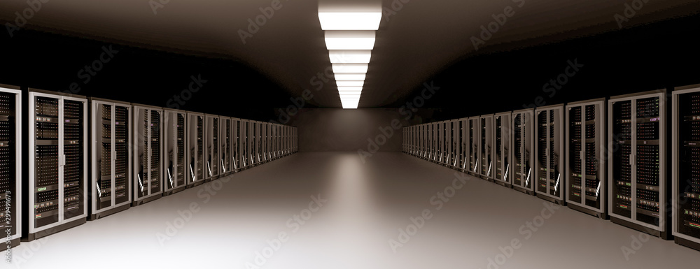 Server room data center. Backup, mining, hosting, mainframe, farm and ...