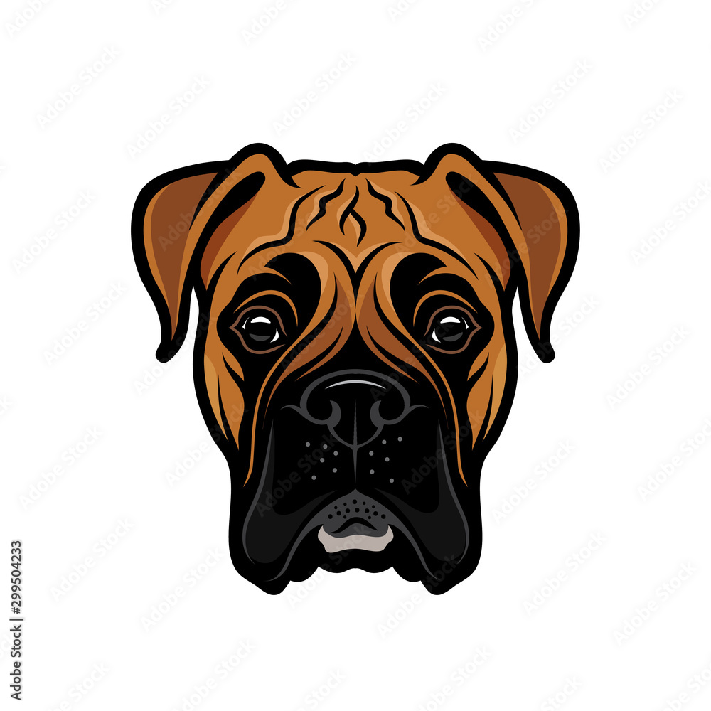 Boxer dog - isolated outlined vector illustration Stock Vector | Adobe ...