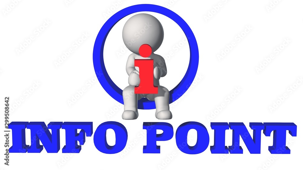 info point lettering in blue color - shown in a composition of various ...