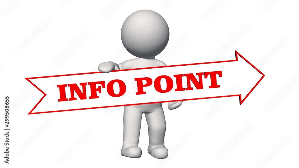 info point lettering in red color - shown in a composition of various ...