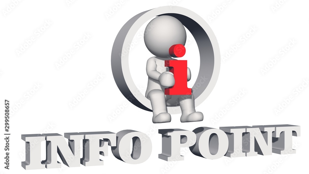 info point lettering in white color - shown in a composition of various ...