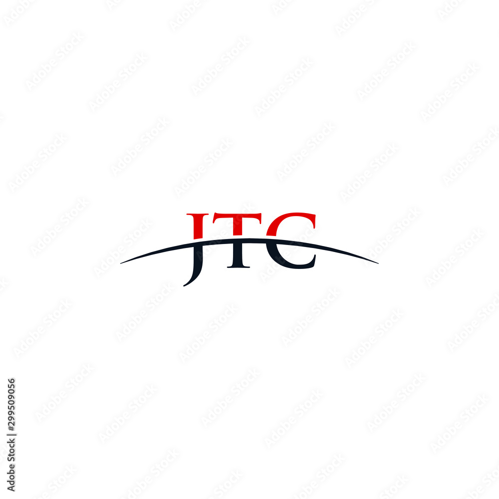 Initial letter JTC, overlapping movement swoosh horizon logo company ...