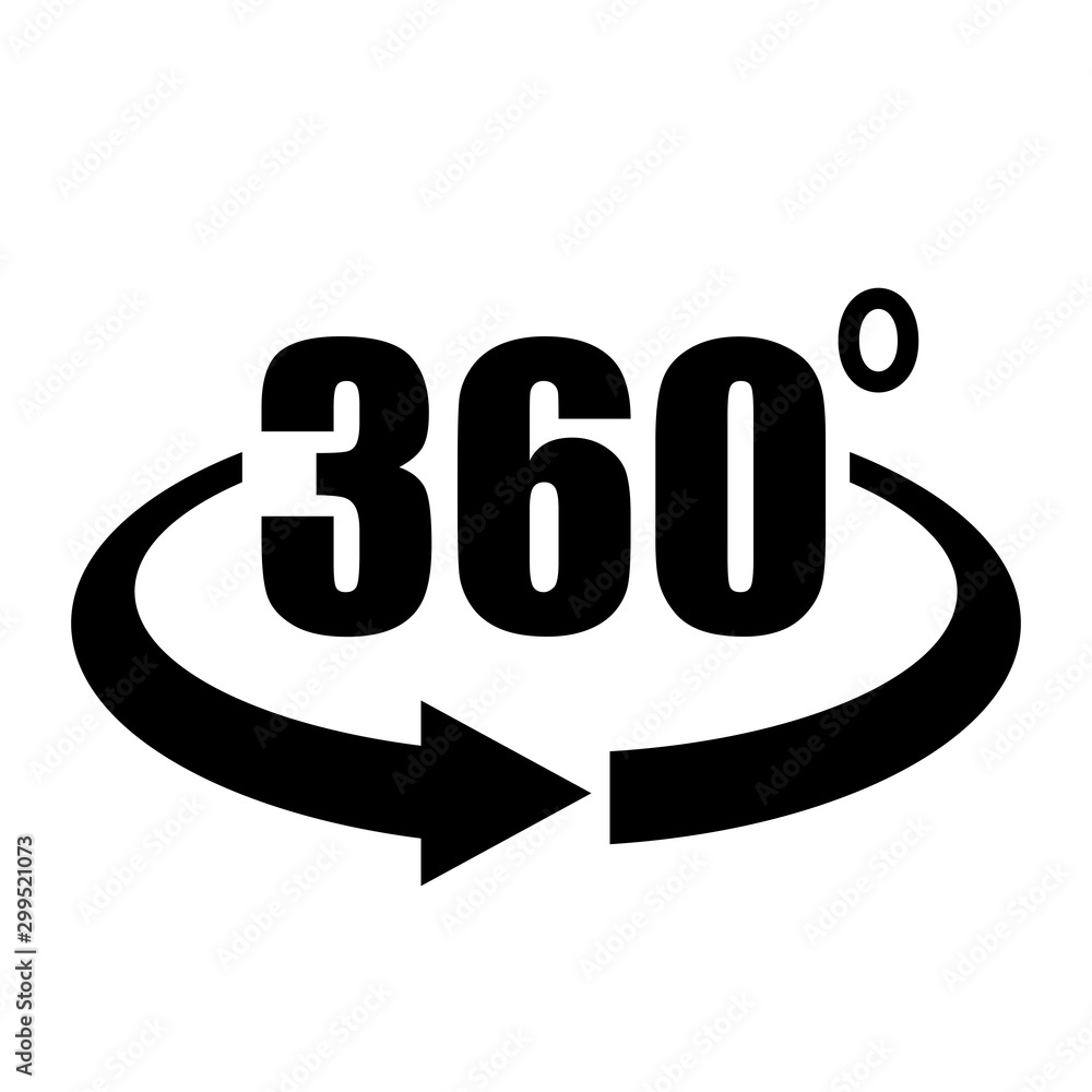 Panorama 360 vector arrow icon Stock 벡터 | Adobe Stock