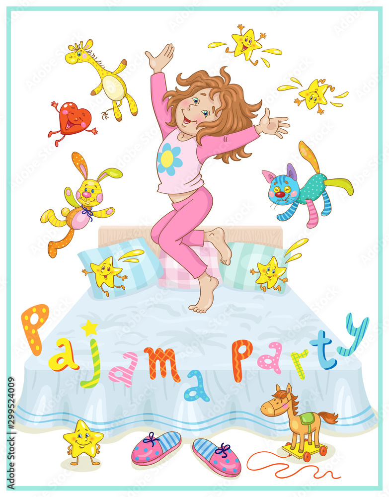 Pajama Party Cartoon Clipart