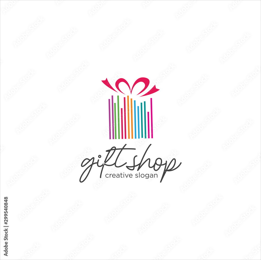 Christmas Gift Logo . Gift Logo Design Vector Stock . Gift Store Shop ...