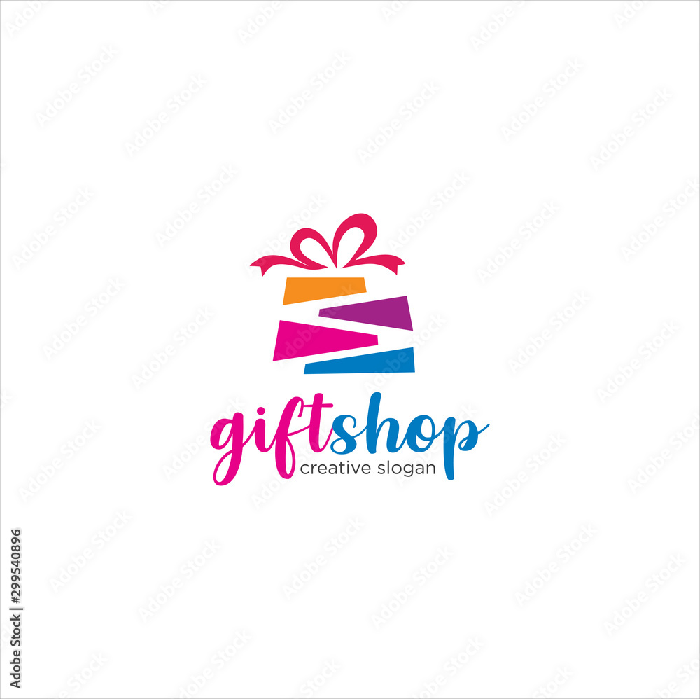 Christmas Gift Logo . Gift Logo Design Vector Stock . Gift Store Shop ...