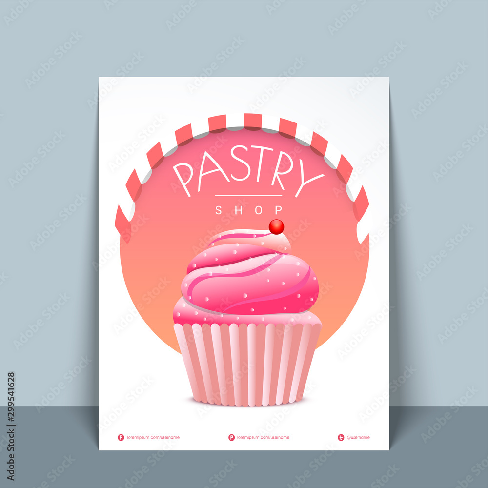 Pastry Shop Flyer, Template or Poster design. Stock Vector | Adobe Stock
