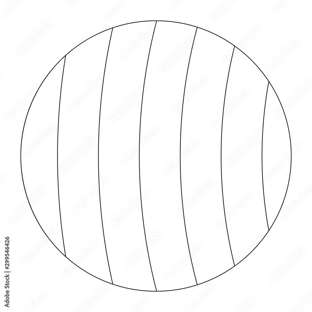 Thin line doodle striped circle for coloring book isolated on white ...
