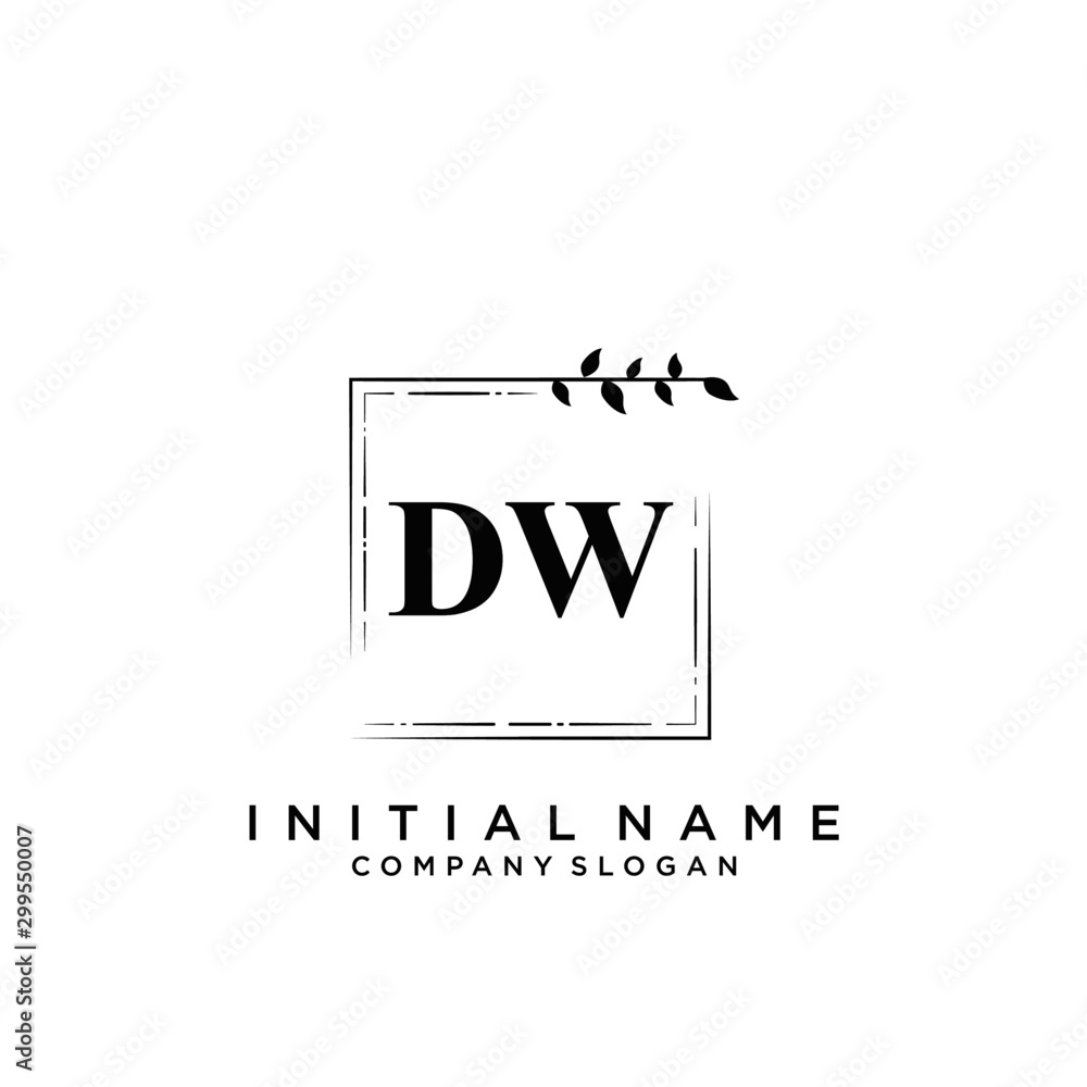 Letter DW Beauty Logo Template Vector Stock Vector | Adobe Stock