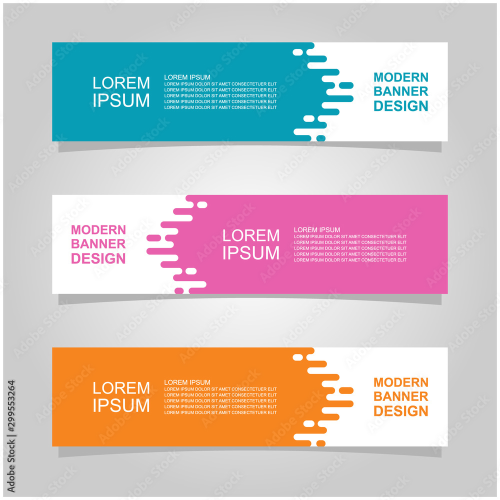 Vector abstract banner design web template set of 3. Abstract geometric ...