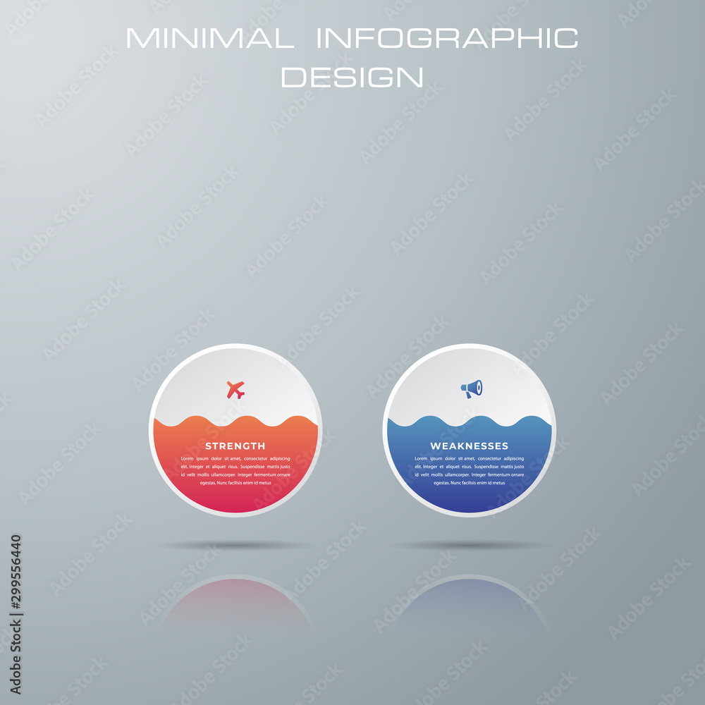 Circle Infographic template with 2 options, workflow, process chart ...