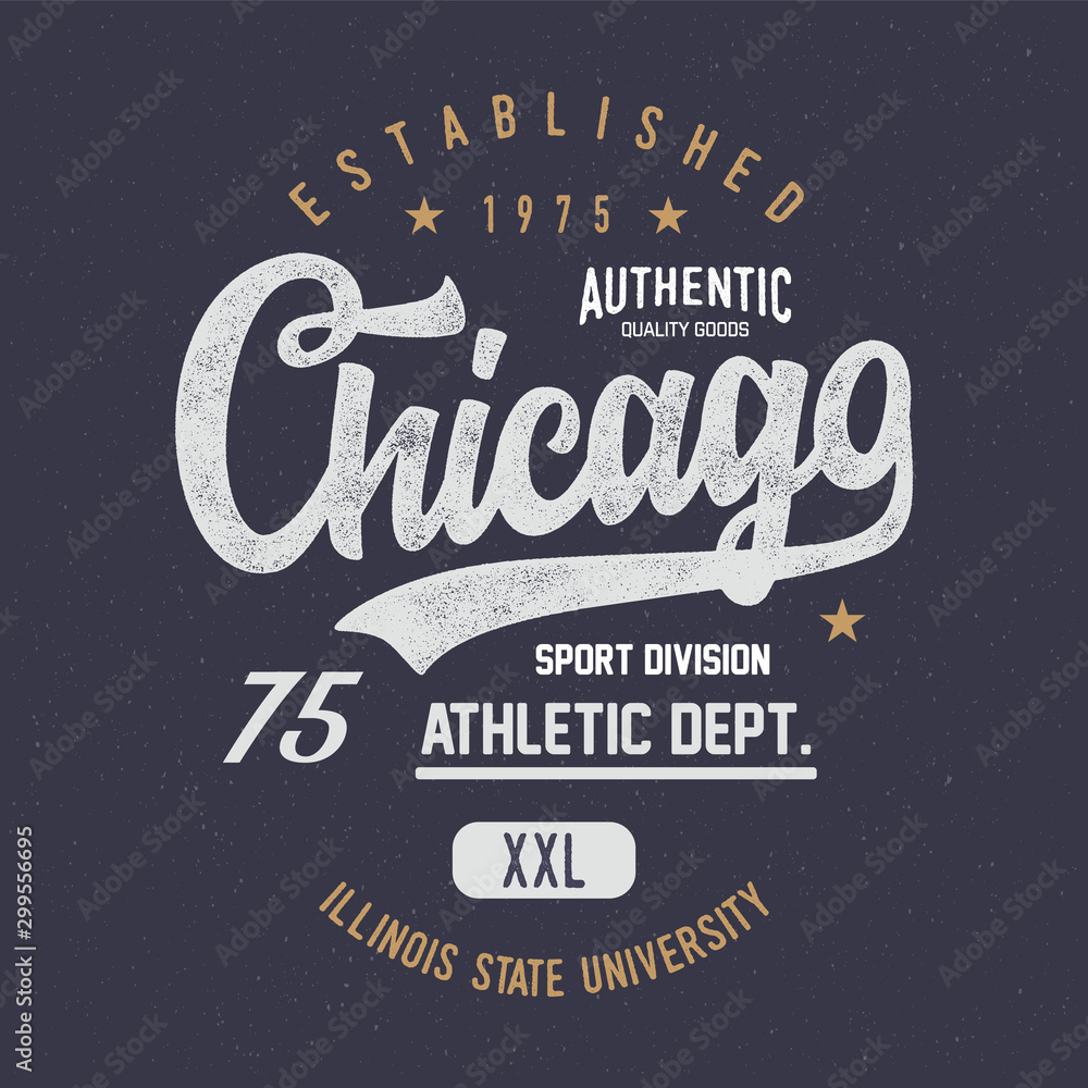 "Chicago. Athletic Dept." Vector illustration on sport theme. Vintage ...