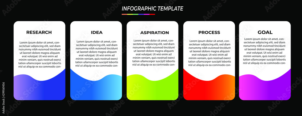 Infographics design template with 5 steps or options, can be used for ...
