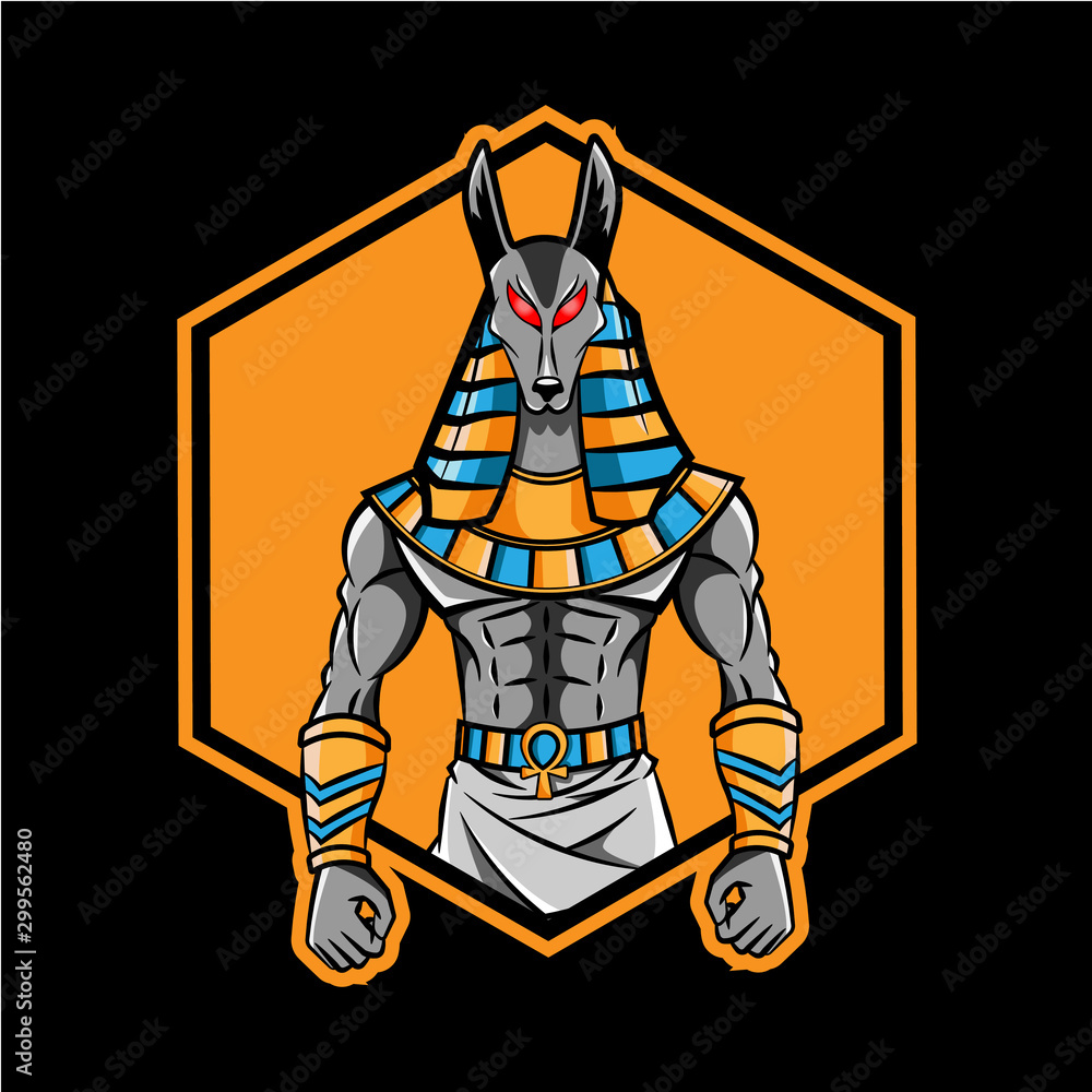 anubis head mascot logo design Stock Illustration | Adobe Stock