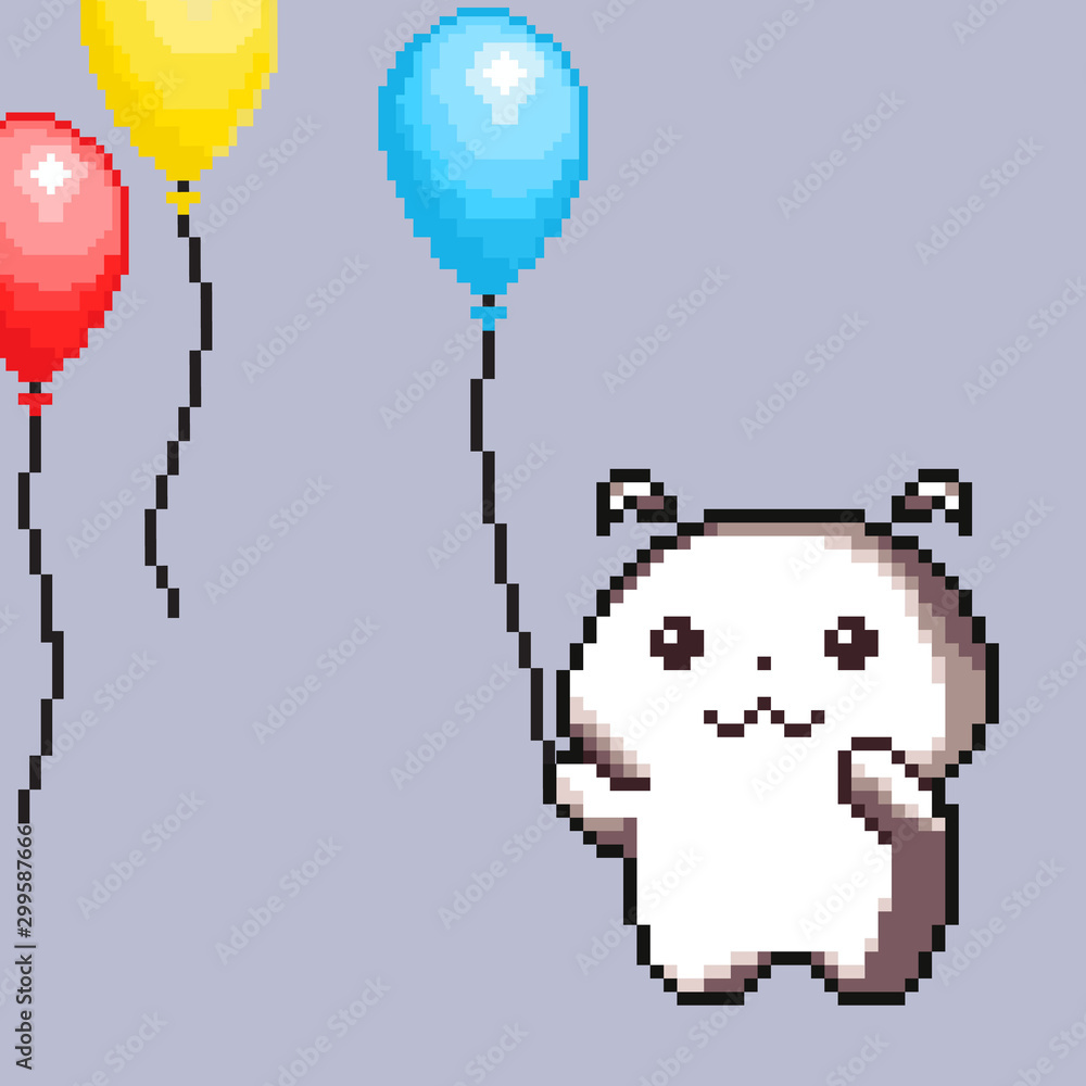 Cute pixel cartoon monster. Pixel art. 8 bit. Vector illustration Stock ...