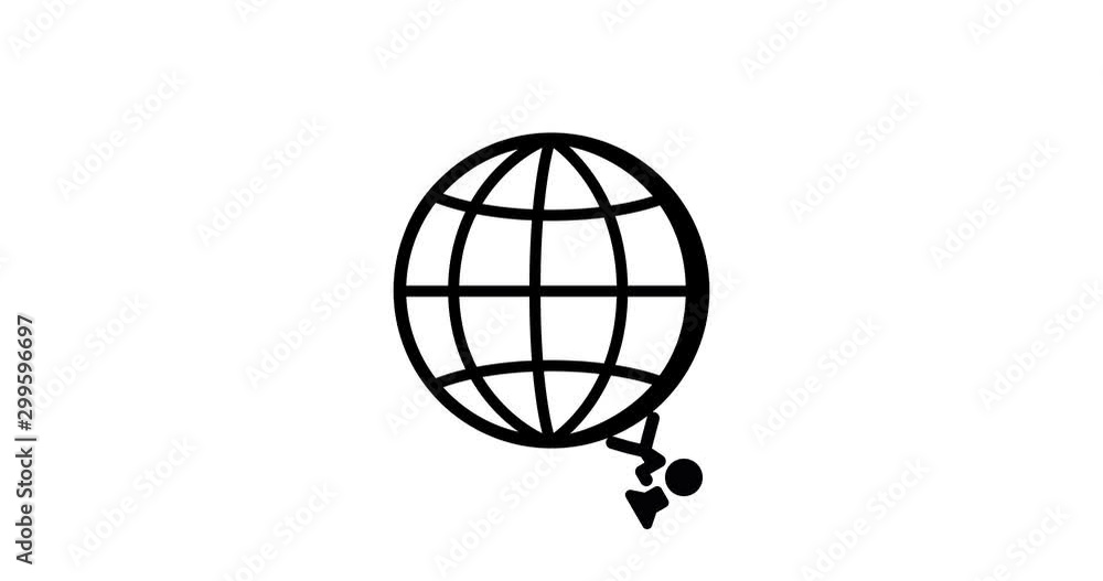 World stickman icon going with megaphone News, messages. 2d animation ...