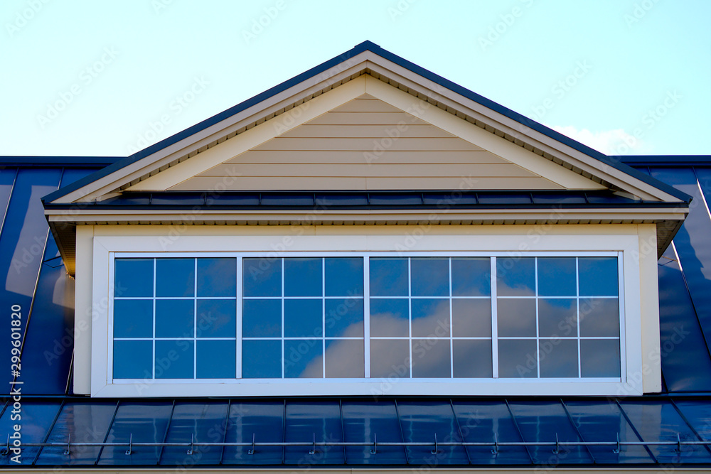 house roof skylight window residential home facade Stock Photo | Adobe ...