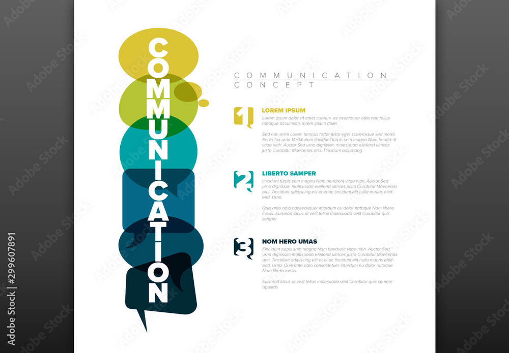 Vertical Communication Infographic with Speech Bubbles Stock Template | Adobe Stock