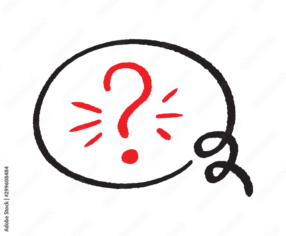 hand drawn thinking bubble and question mark symbol Stock Vector ...