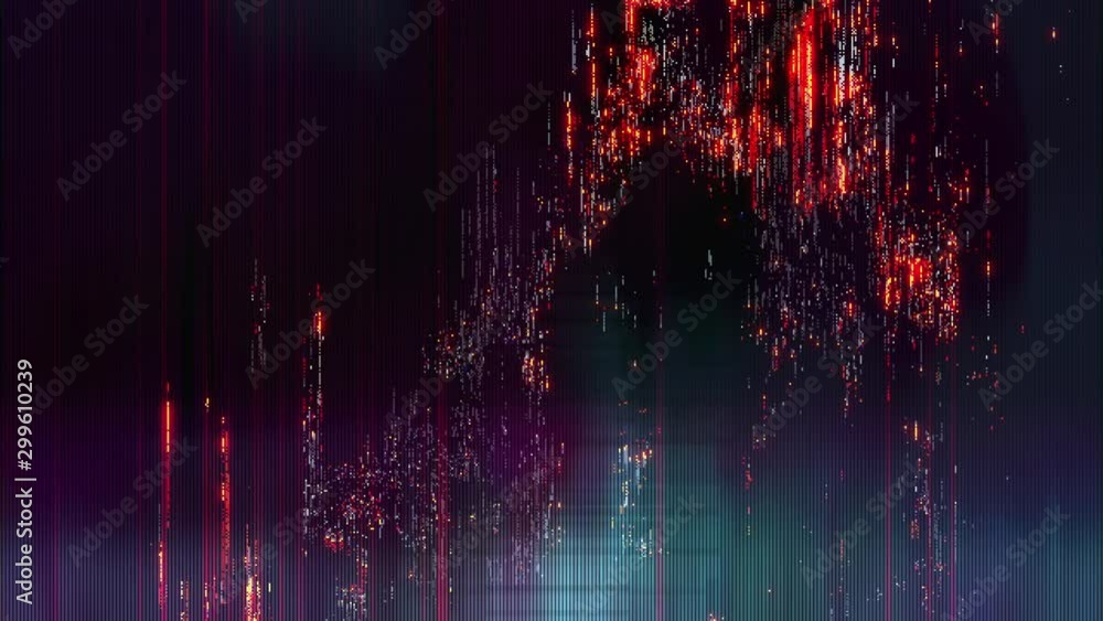 conceptual animation of distorted digital transmission with unique ...