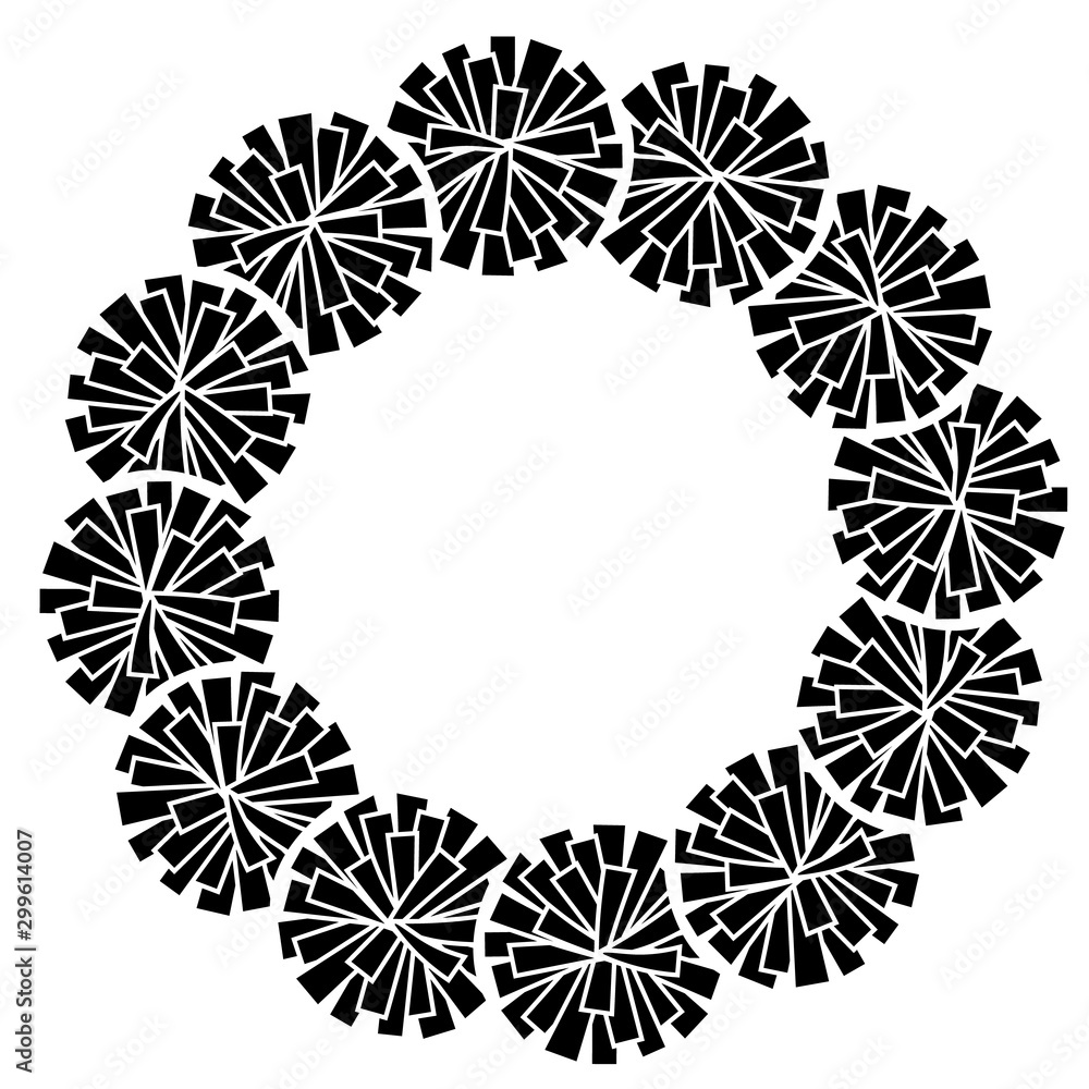 Pom poms frame monogram digital downloads stock file. Cheer leading ...