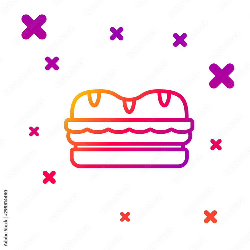 Color line Sandwich icon isolated on white background. Hamburger icon ...