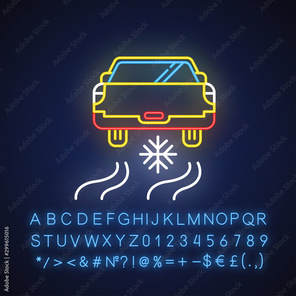 Ice driving neon light icon. Winter extreme sport, risky activity and ...