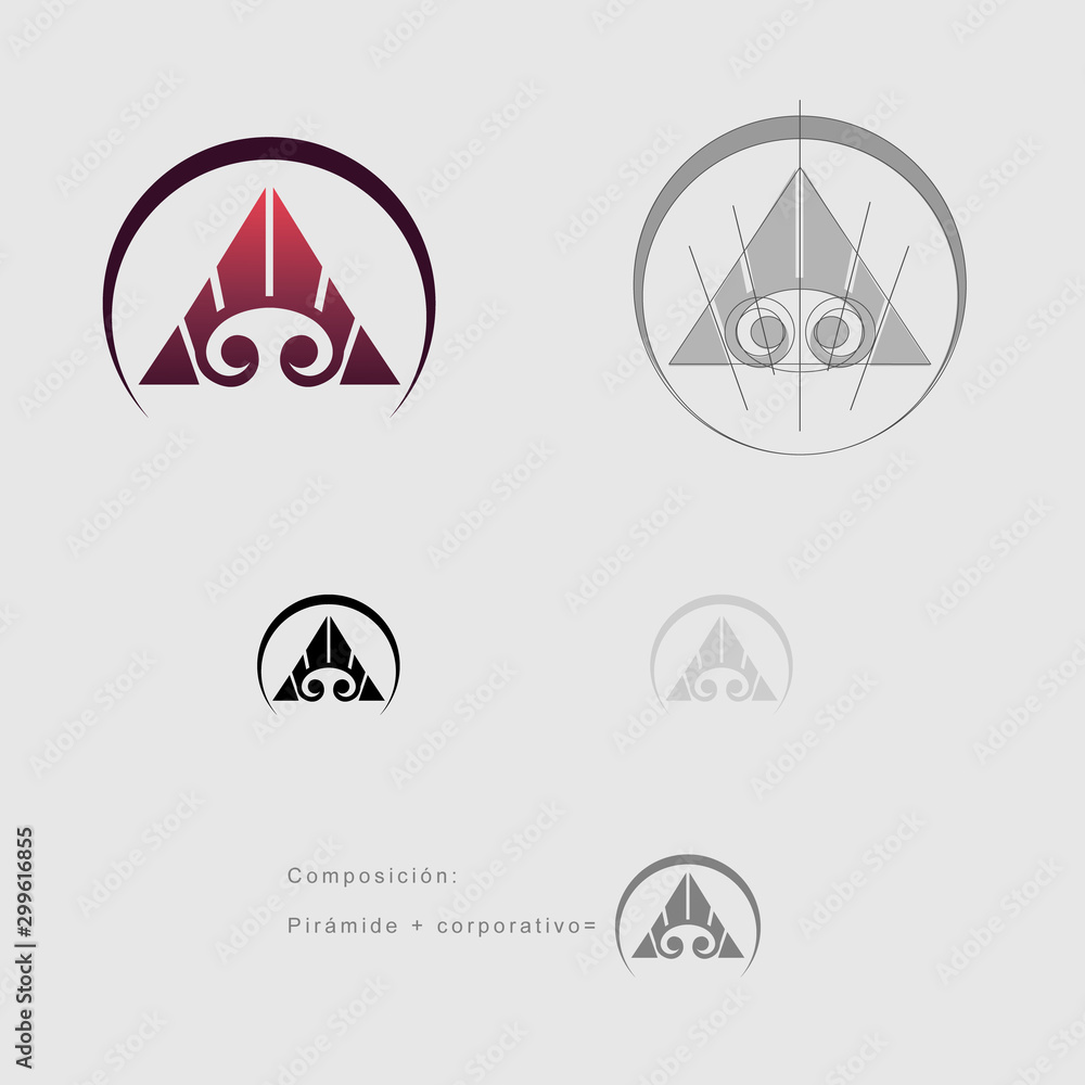 Logo Pirámide Stock Vector | Adobe Stock