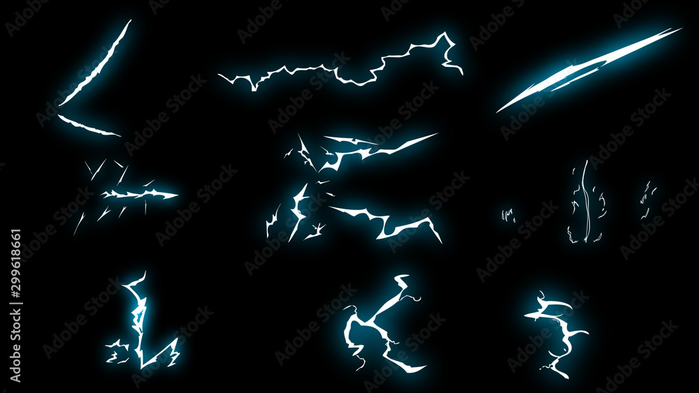 2D Lightning Elements Stock Template | Adobe Stock