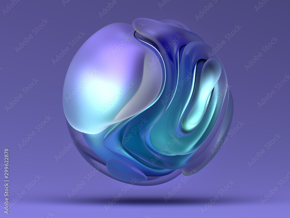 3d render with an abstract art piece sculpture 3d magical ball with ...