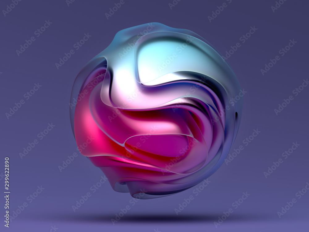 3d render of abstract art piece sculpture in spherical shape based on ...
