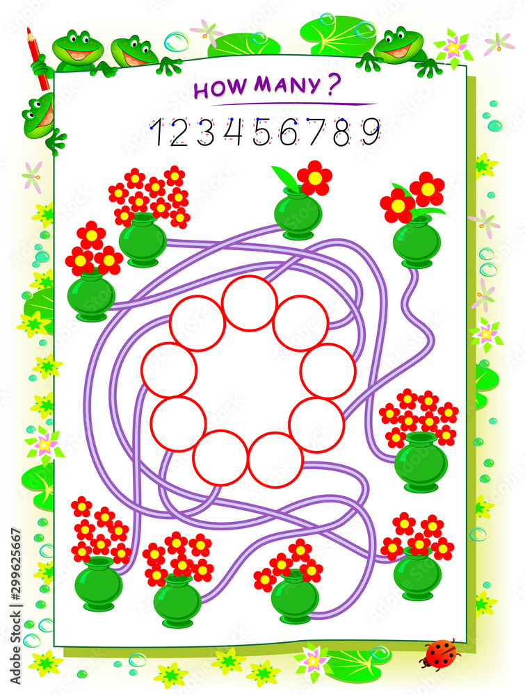 Logic puzzle game for children with maze. Printable worksheet for math ...