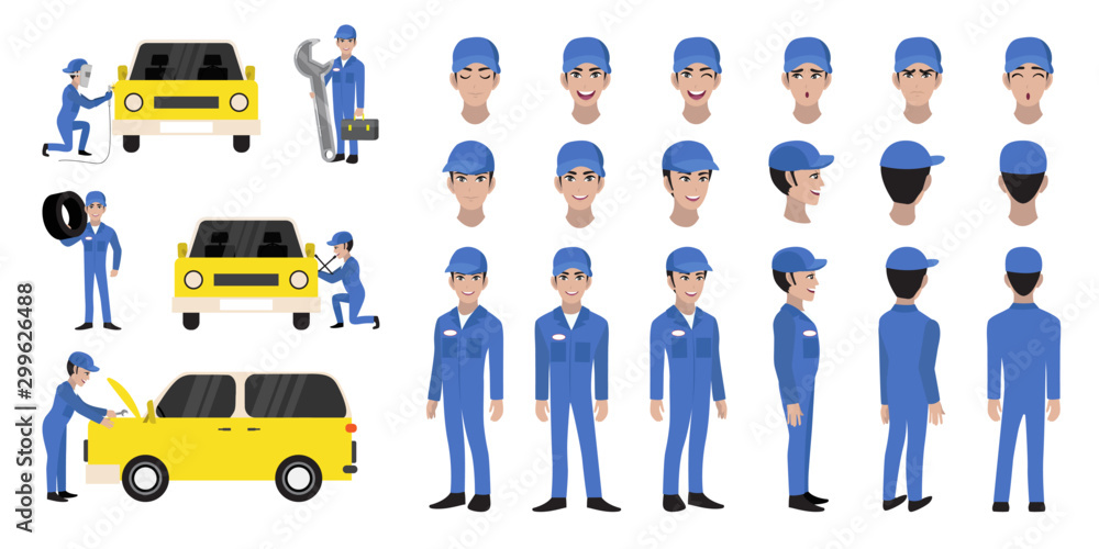 Car repair and service. Mechanic repairs and diagnostics car of auto ...