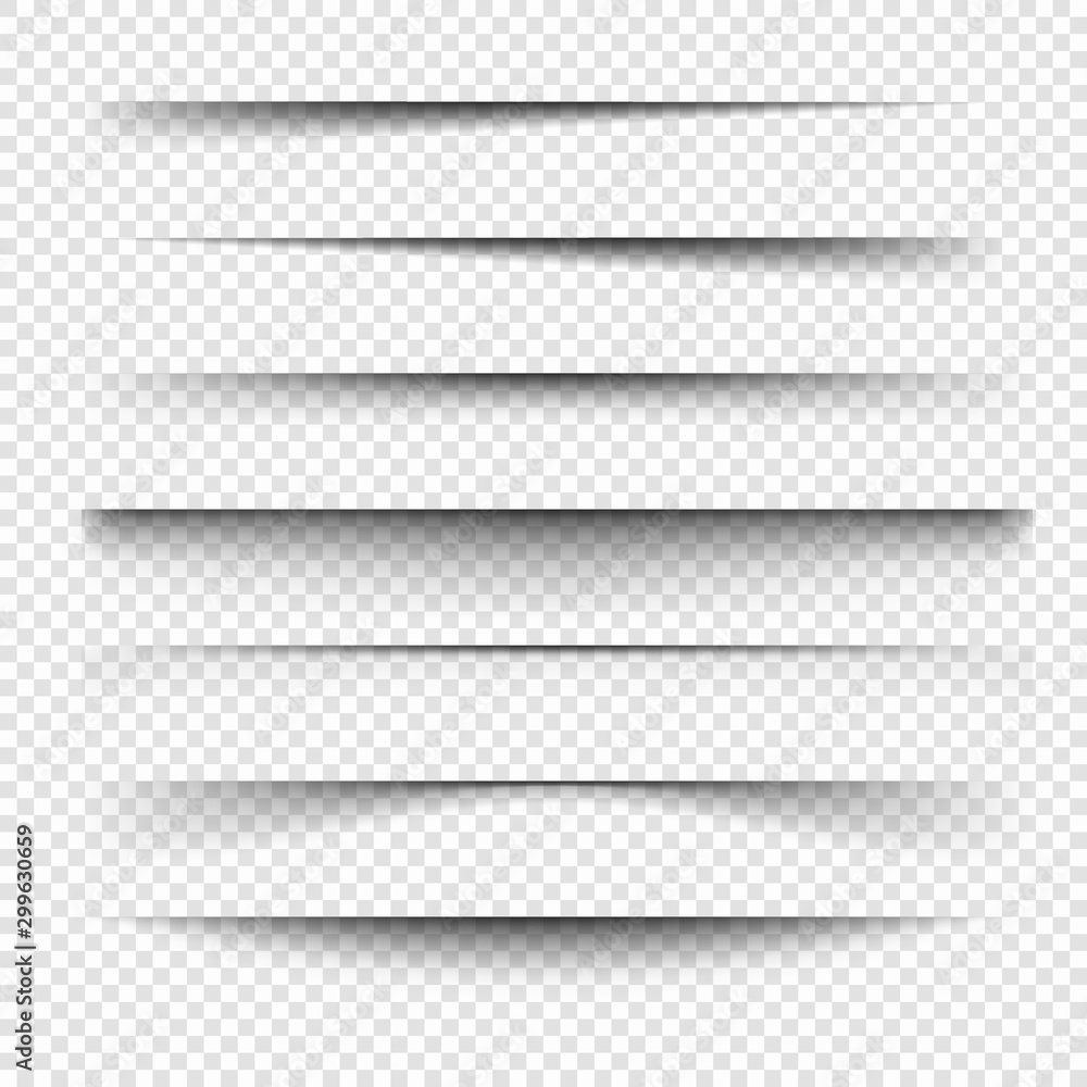 Vector realistic shadows.Vector set of transparent realistic shadow ...